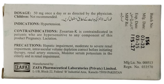 Zosartan-K - Meds Archive